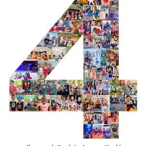 4th Birthday Photo Collage - Fourth Anniversary Gift - Party Decoration ...