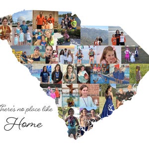 South Carolina Map Photo Collage - Personalized South Carolina State ...