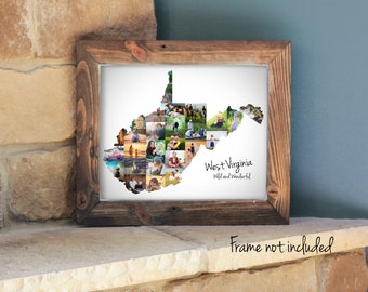 Custom Made Washington State Map Photo Collage Travel | Etsy