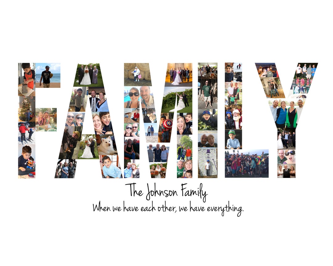 Family Photo Collage Gift - Custom Made With Your Digital Pictures! - Etsy