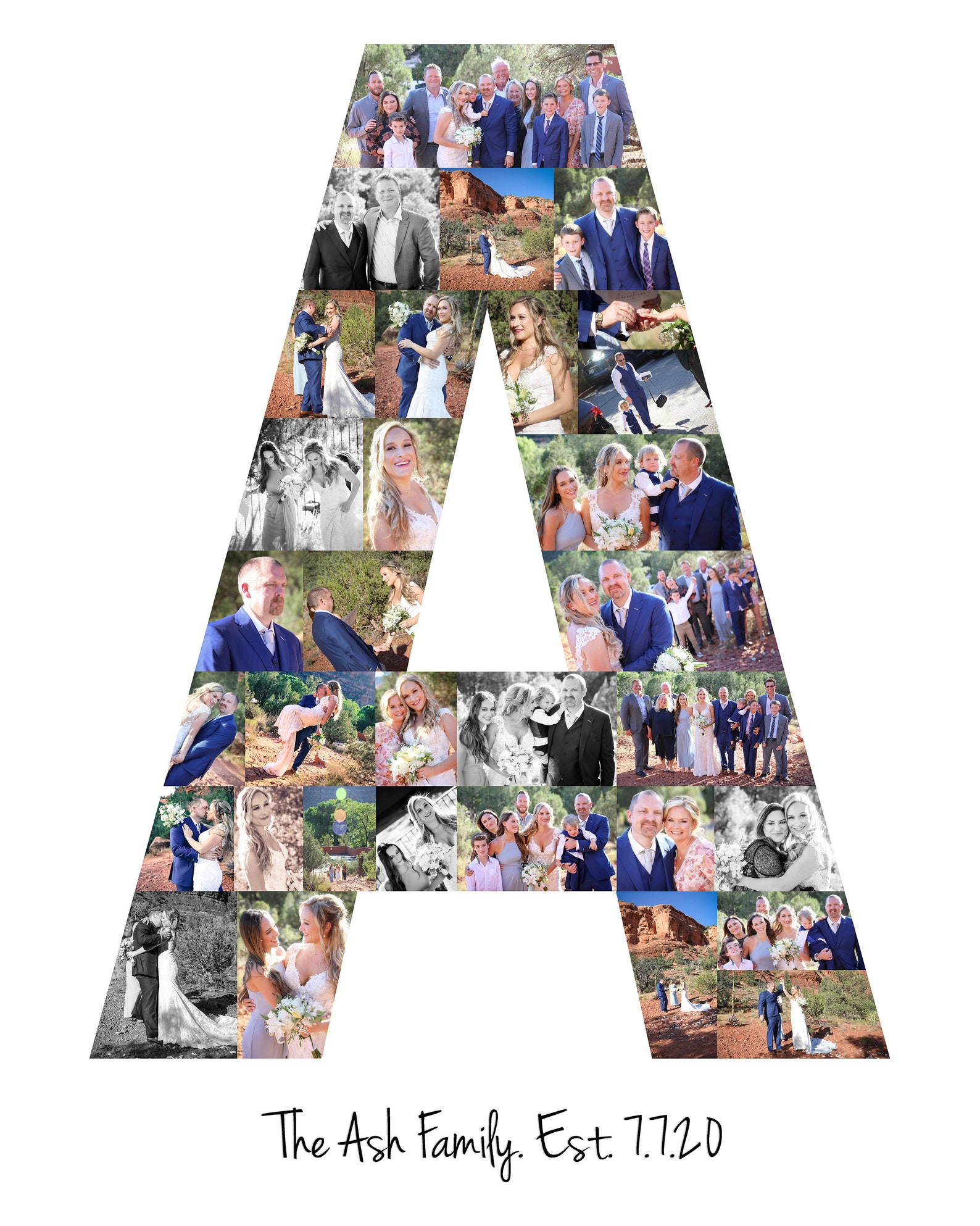Letter A Photo Collage Personalized Monogram Picture Collage | Etsy
