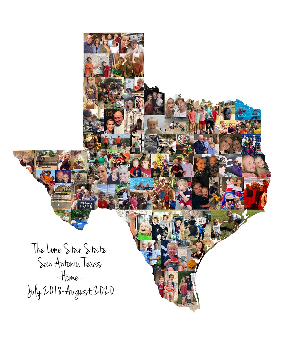 Personalized Texas State Map Photo Collage Gift | Etsy