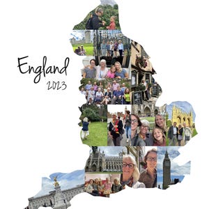 England Map Art Print, England Map Travel Gift - Personalized Photo ...