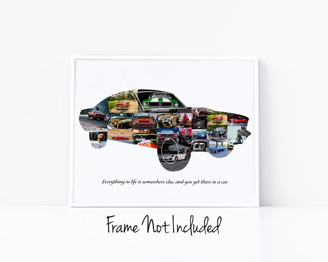 Classic Muscle Car Photo Collage - Gift for Him - Vintage Automobile ...