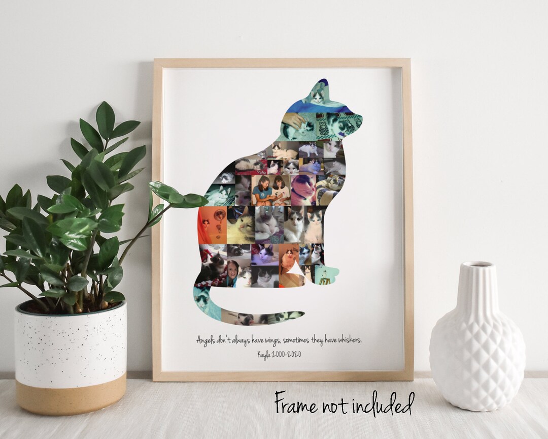 Custom Cat Photo Collage - Unique Gift for Cat Lovers - Personalized ...