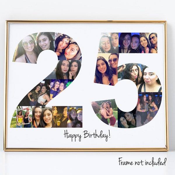25th Birthday Picture Collage - Etsy