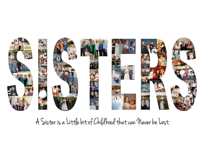 Personalized Sisters Photo Collage Birthday Gift for Sister Custom Made ...