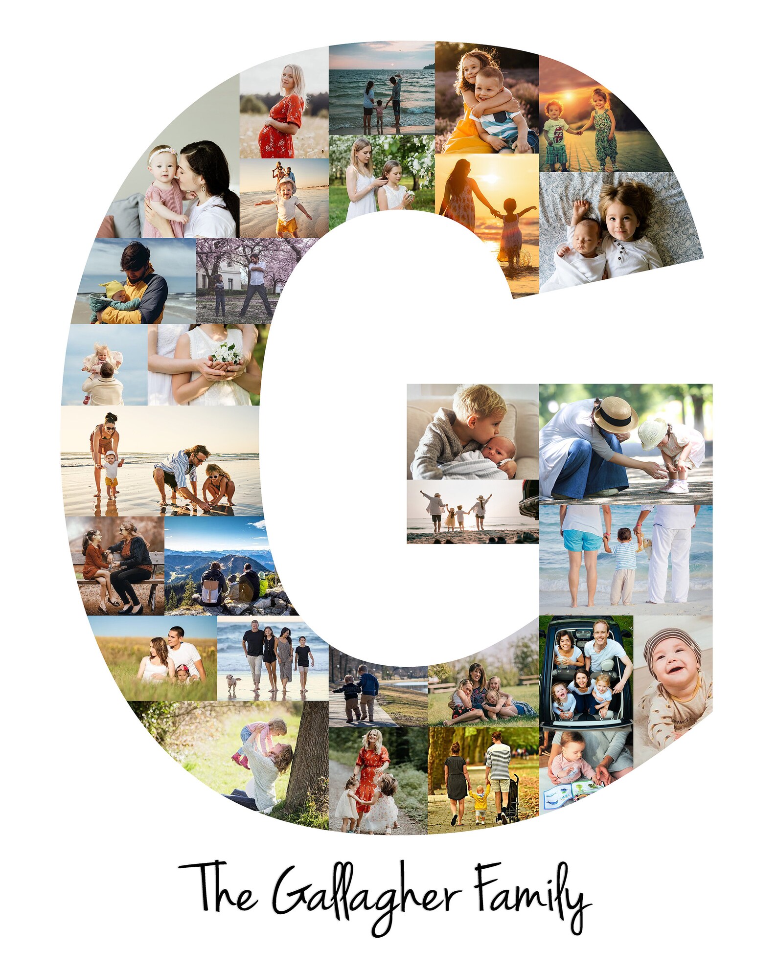 Letter G Photo Collage - Personalized Monogram Picture Collage ...