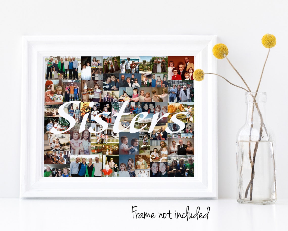 Gift for Sister Personalized Sisters Photo Collage | Etsy