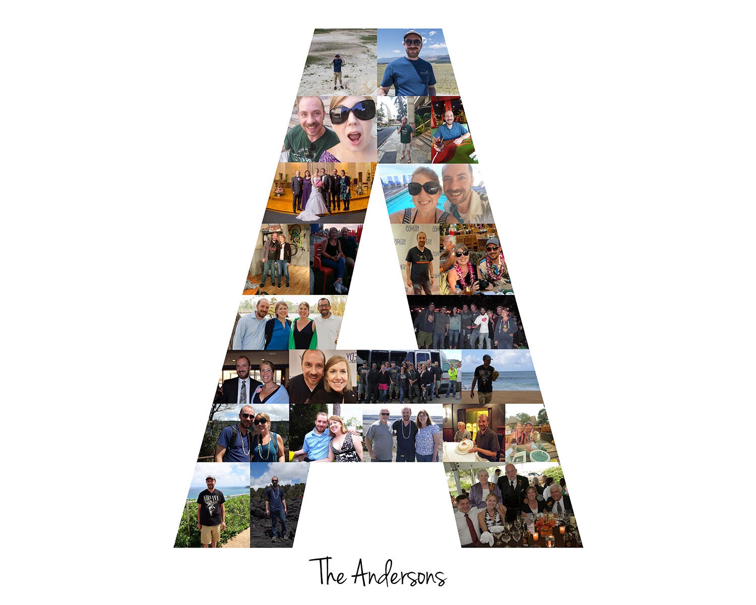 Letter A Photo Collage Personalized Monogram Picture Collage - Etsy