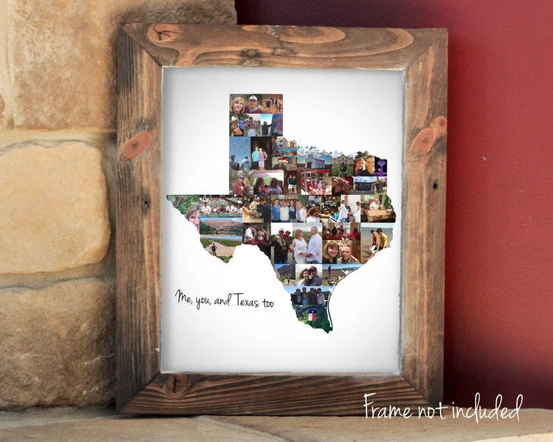 Personalized Texas State Map Photo Collage Keepsake Gift - Moving or ...
