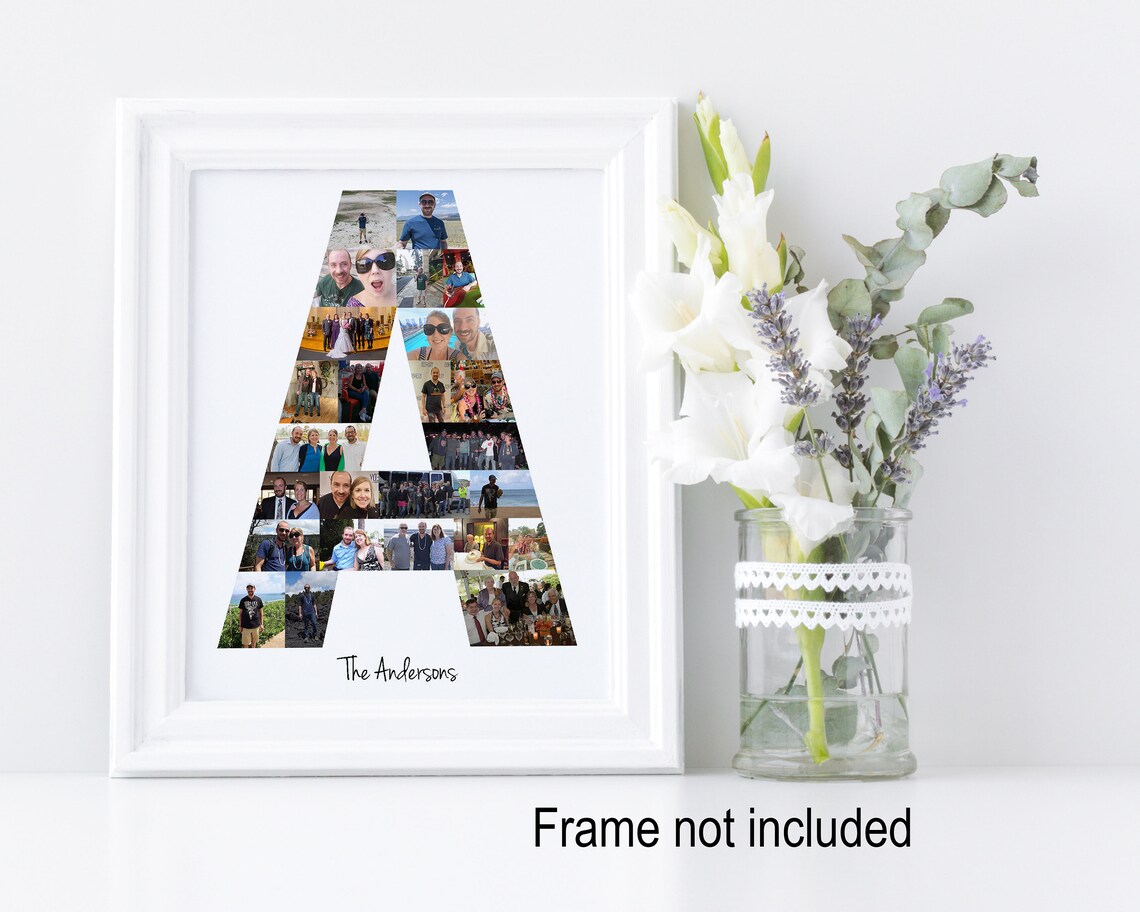 Letter A Photo Collage Personalized Monogram Picture Collage | Etsy