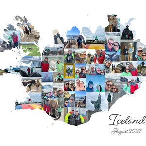 Personalized Iceland Map Photo Collage - Vacation Souvenir Gift - Wall ...