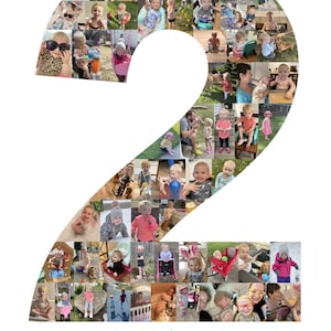 Personalized 2nd Birthday Photo Collage - Second Anniversary Gift ...