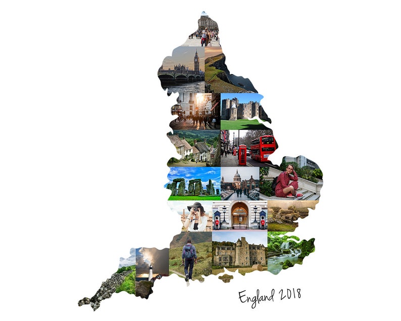 England Map Art Print England Map Travel Gift Personalized - Etsy