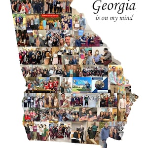 Personalized Georgia State Map Photo Collage, Custom Georgia State Wall ...