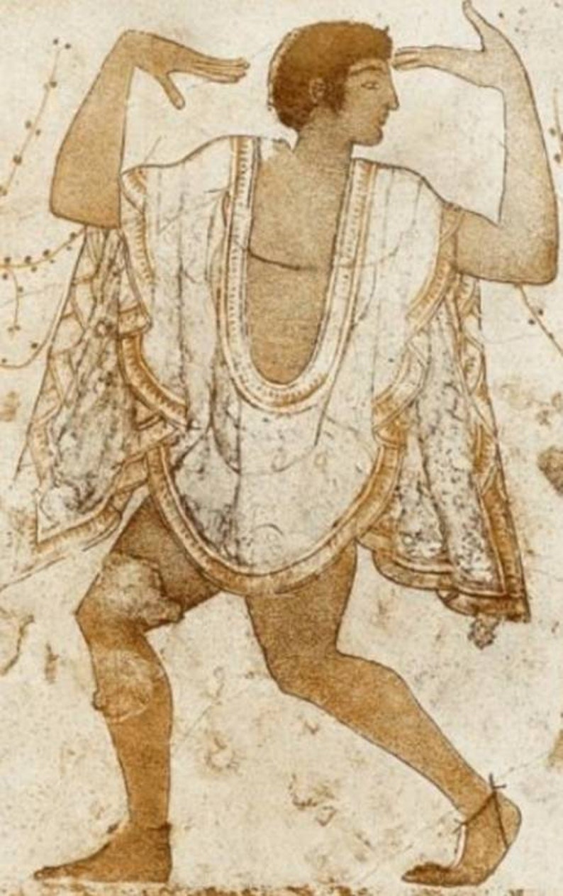 Authentic Fresco Torn Copy From Etruscan Painting. Italian Art. Hand ...