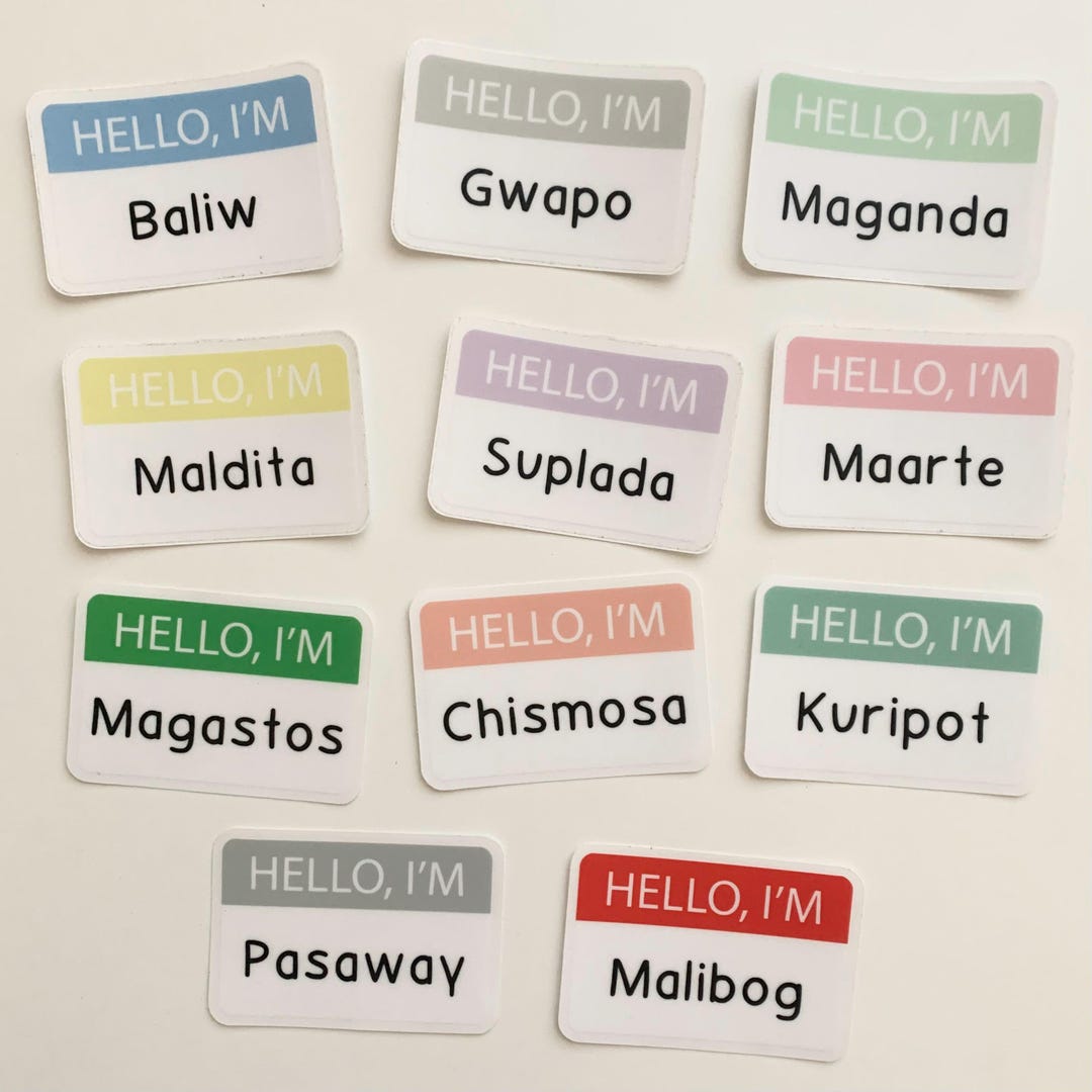 Clear Sticker - Hello I'm Name Tag I Filipino, Tagalog, Philippines - Etsy