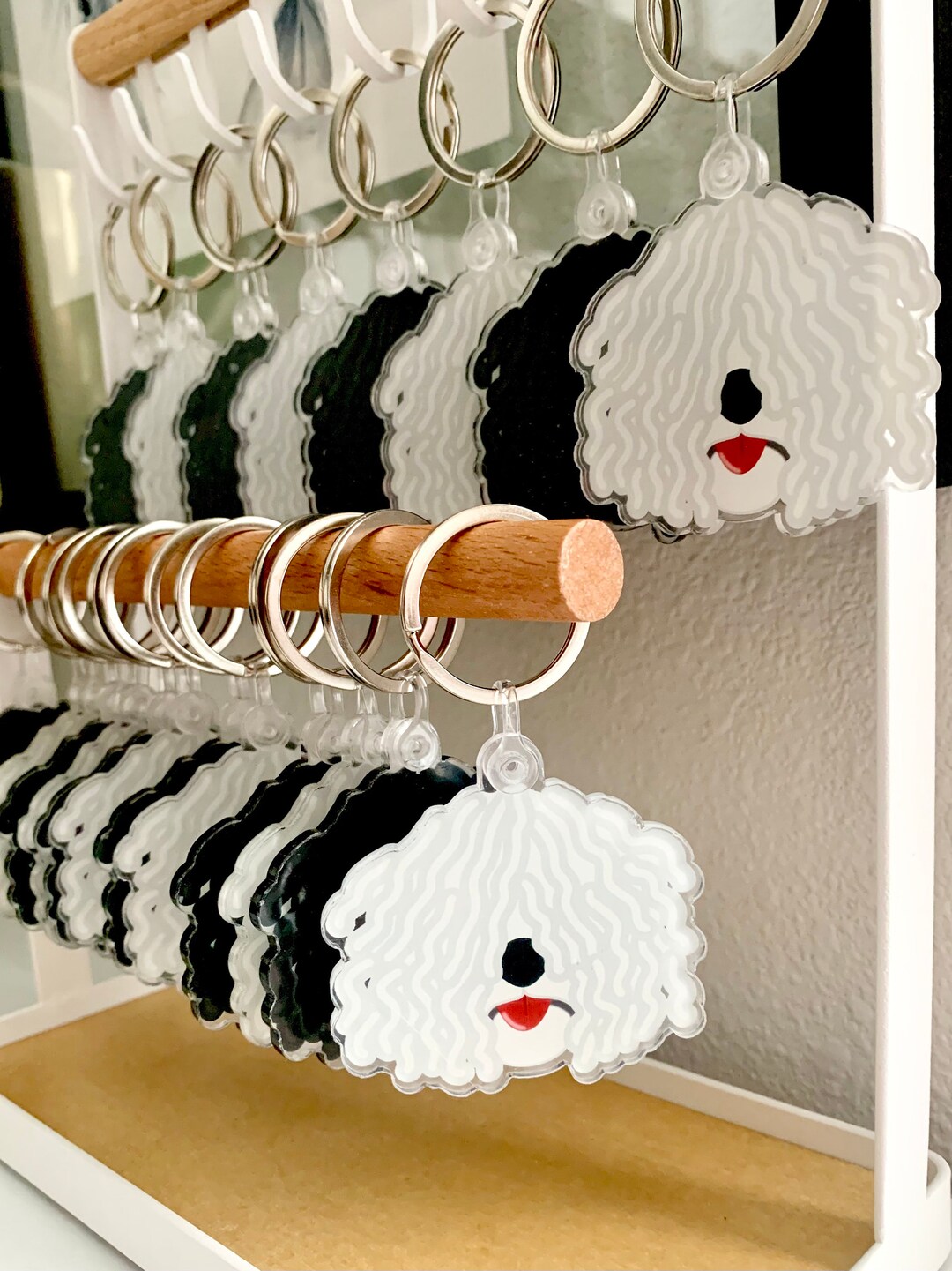 Acrylic Keychain Hungarian Puli Black & White Dog Art Dog - Etsy