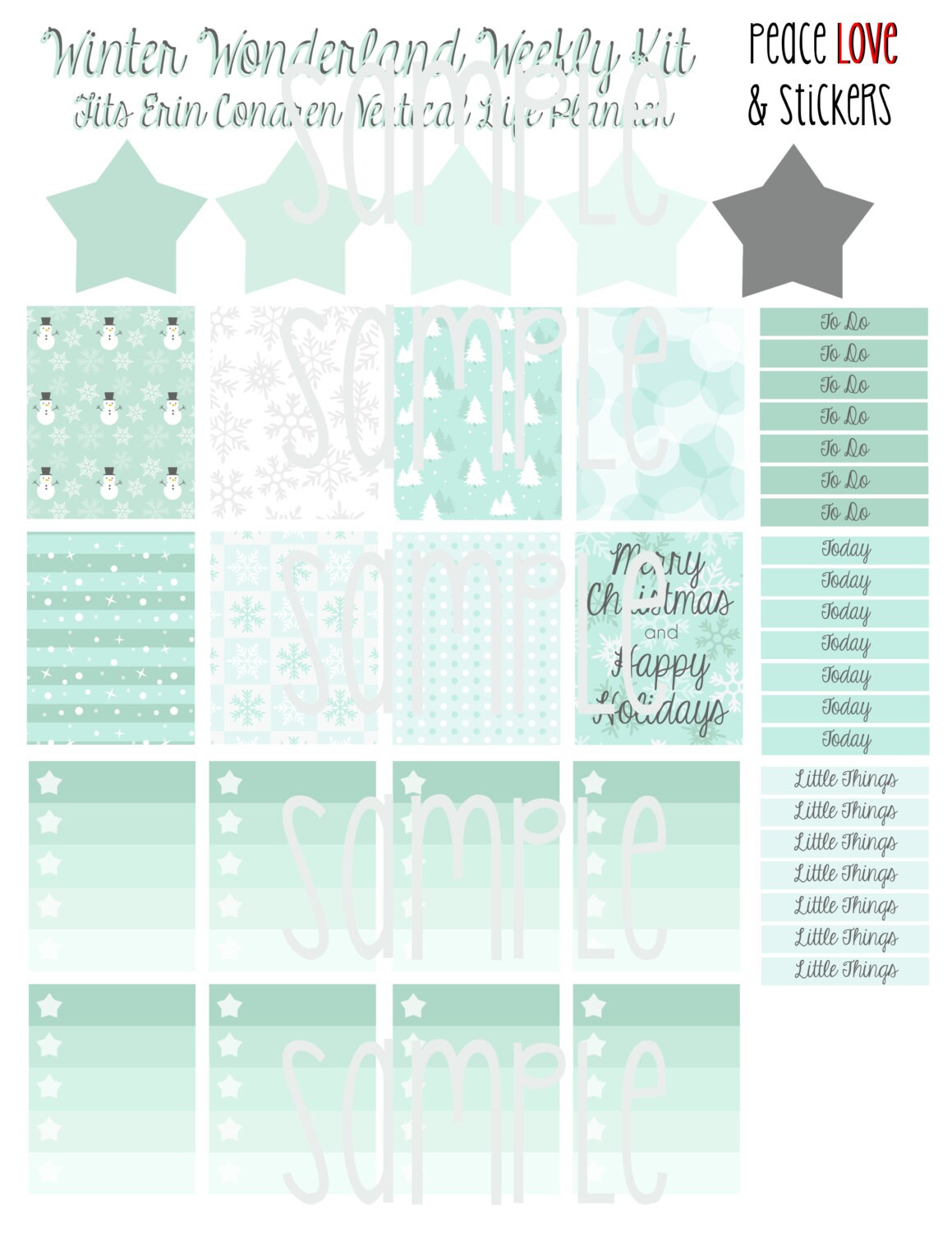 Winter Wonderland PRINTABLE Weekly Kit - Perfect for Erin Condren ...