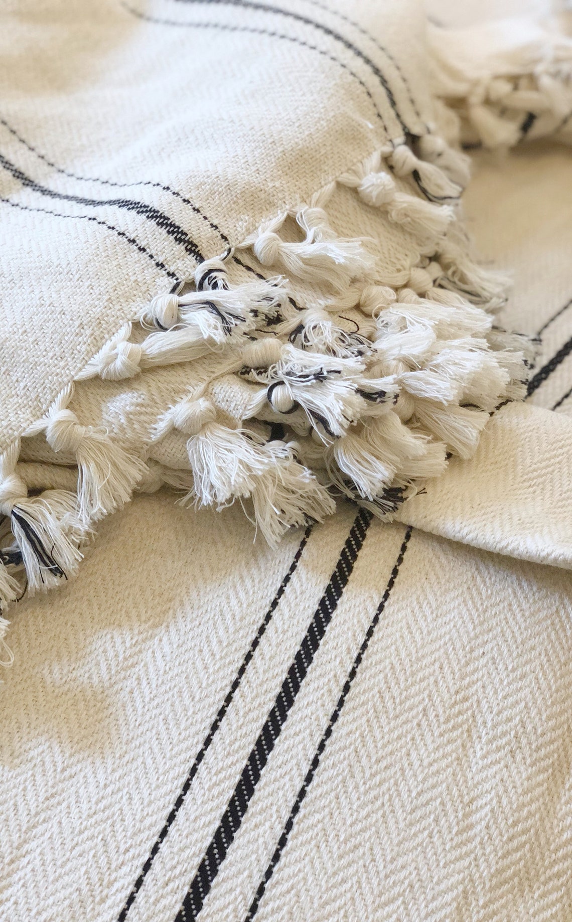 Turkish Stripe Throw Blanket 75x98 Cotton Designer King Size - Etsy