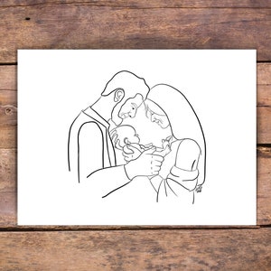 Holy Family Digital Coloring Page- Catholic Art, Catholic Homeschool ...