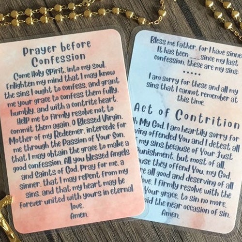 Confession Prayer Card and Guide Catholic Church Gift for - Etsy