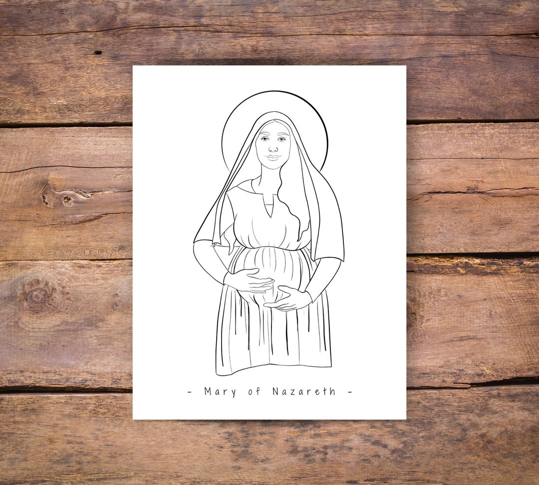 Mary of Nazareth Coloring Page Catholic Kids Activity, Catholic ...