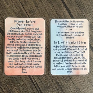 Confession Prayer Card and Guide Catholic Church Gift for - Etsy