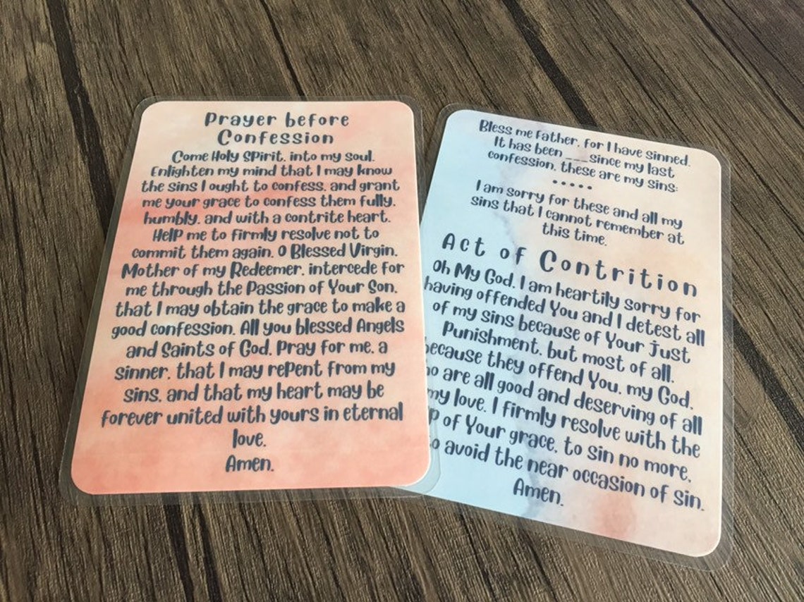 Confession Prayer Card and Guide Catholic Church Gift for - Etsy