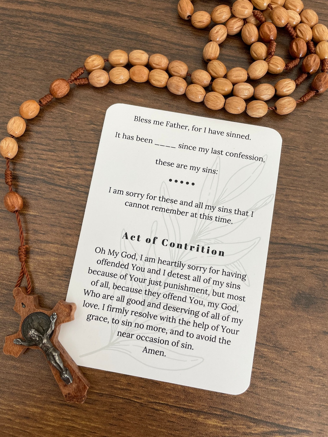 Confession Prayer Card and Guide Catholic Church Gift for - Etsy