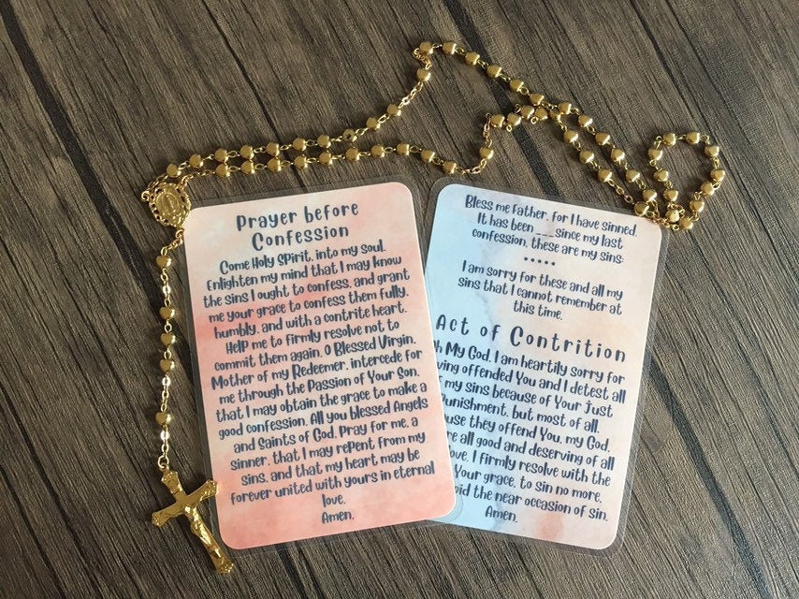 Confession Prayer Card and Guide Catholic Church Gift for - Etsy