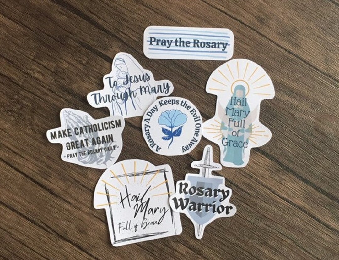 Rosary Themed Sticker Set Catholic, Christian, Stickers, Easter Basket ...