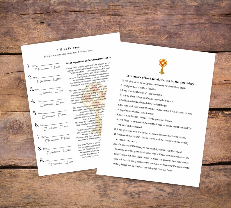 First Friday Devotion Tracker- Traditional Catholic, Liturgical Living ...