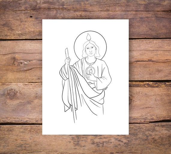 St. Jude Digital Coloring Page Catholic Kids Activity - Etsy