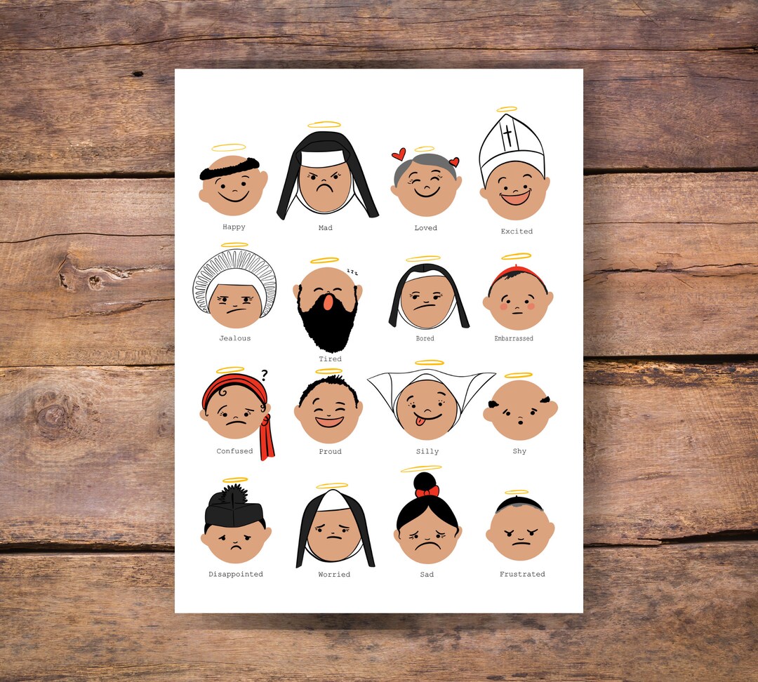 Catholic Emotions Poster for Homeschool Classroom- Church Theme ...