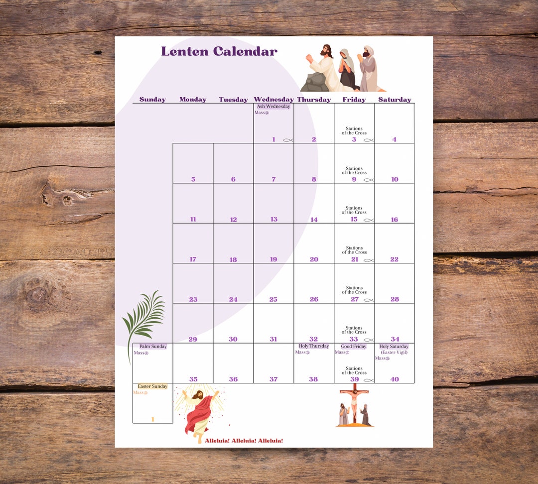 Lenten Calendar- Undated, Traditional Catholic, Liturgical Living ...