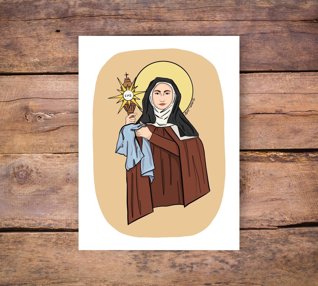 Digital St. Clare of Assisi Print- Catholic Kids Room, Catholic ...