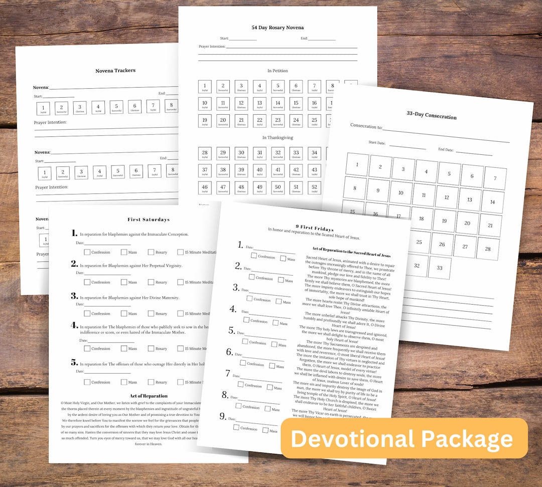 Catholic Devotion Trackers- First Friday, First Saturday, Novena ...