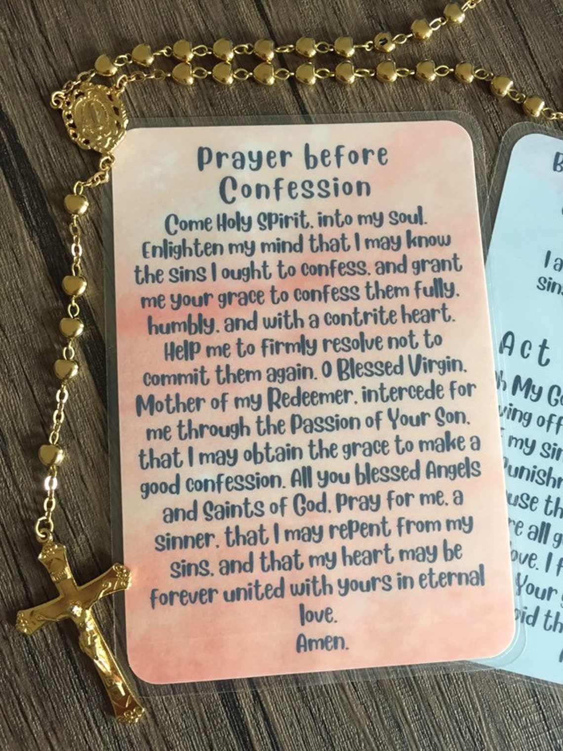 Confession Prayer Card and Guide Catholic Church Gift for - Etsy