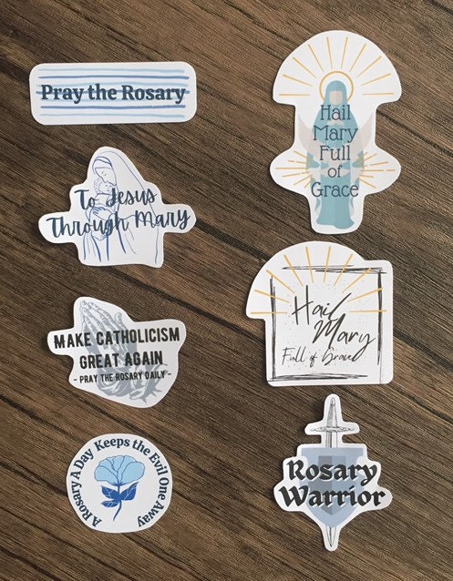 Rosary Themed Sticker Set Catholic, Christian, Stickers, Easter Basket ...