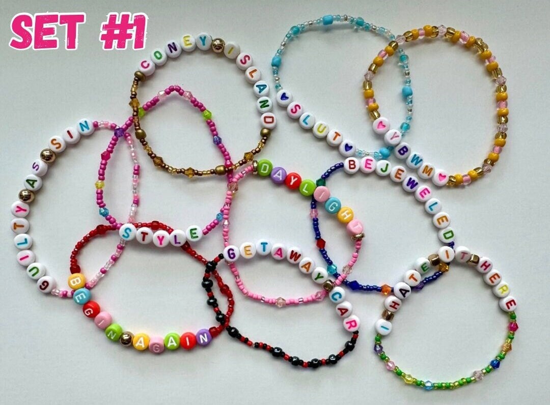 Eras Tour Friendship Bracelet Stack | Tradable Friendship Bracelets Set ...