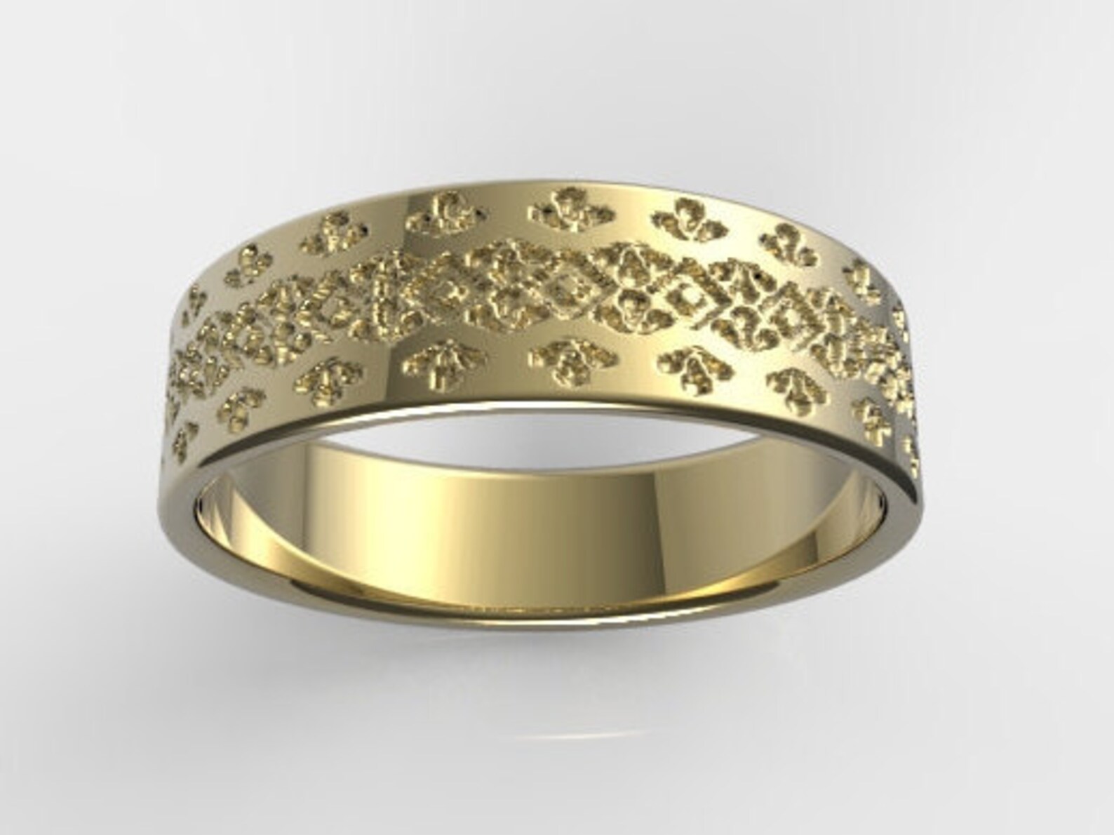 Aztec Gold Ring Patterned Wedding Band Unique Pattern Ring | Etsy