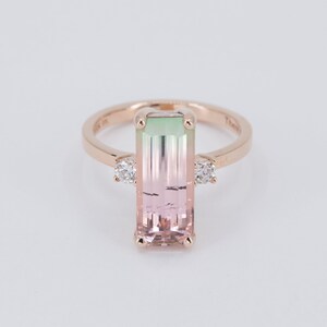 Bi-color Tourmaline Ring, Gold Tourmaline Ring, Pink Tourmaline Ring ...