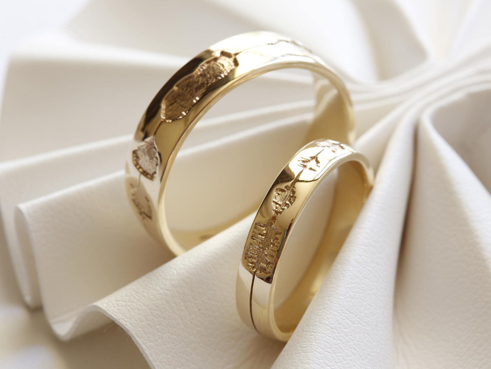 Soundwave Ring Set Sound Wave Ring Set His and Hers Ring | Etsy