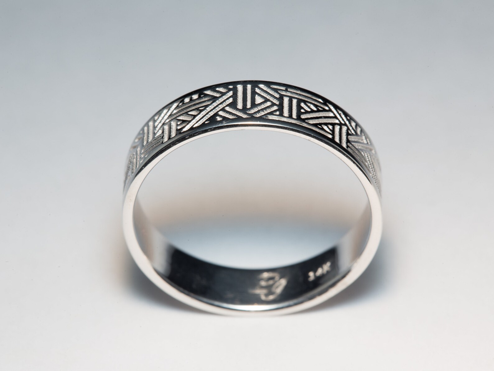 Mens Patterned Ring Mens Ring White Gold Minimalist Mens - Etsy