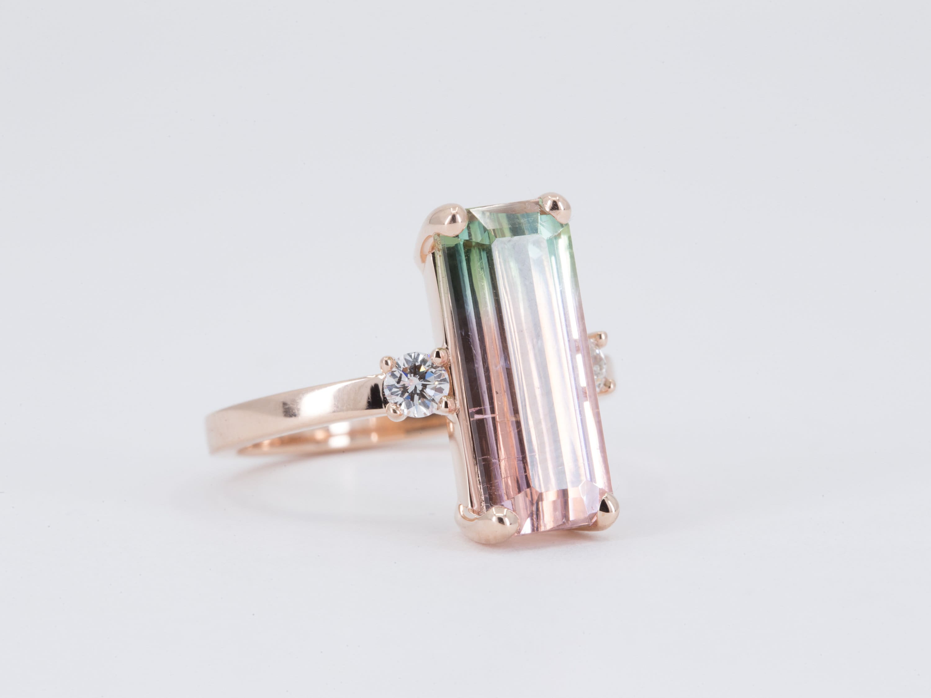 Bi-color Tourmaline Ring Gold Tourmaline Ring Pink | Etsy