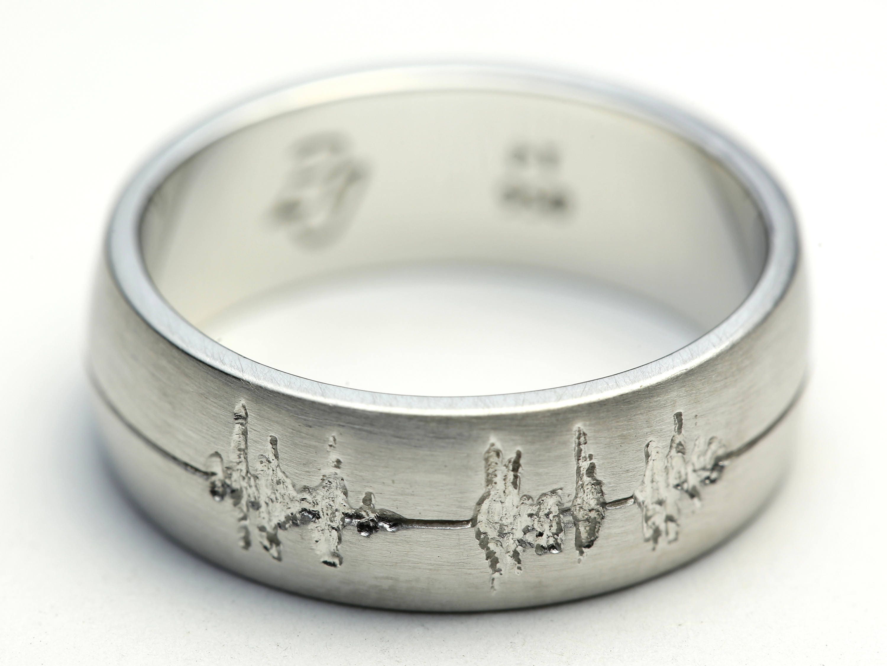 Platinum Wedding Band Platinum Soundwave Ring Wedding Band | Etsy