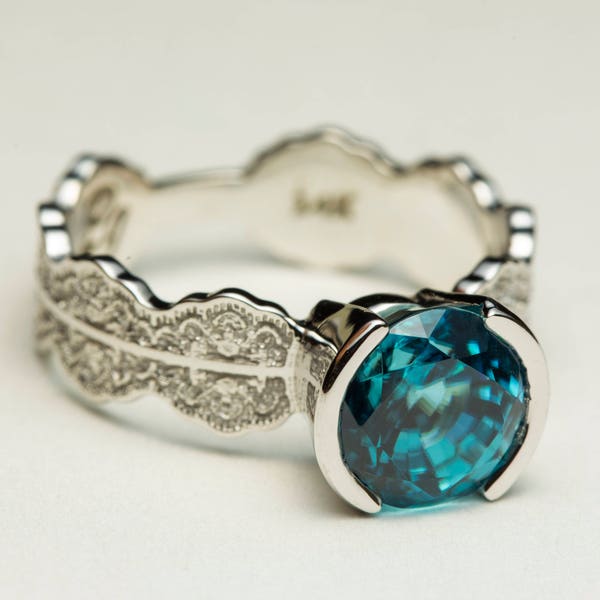 Blue Zircon Ring - Etsy