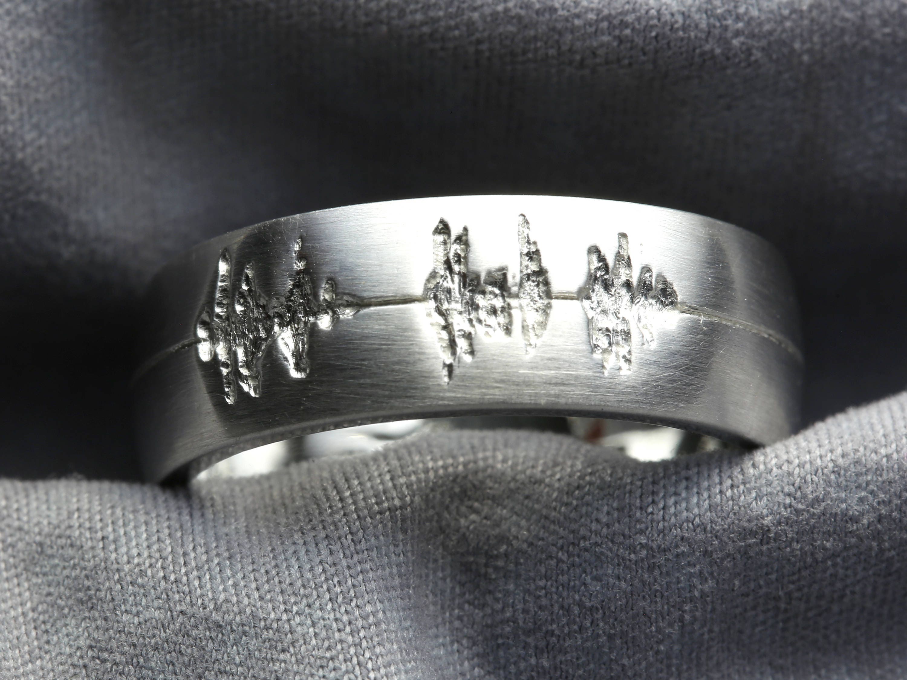 Platinum Wedding Band Platinum Soundwave Ring Wedding Band | Etsy